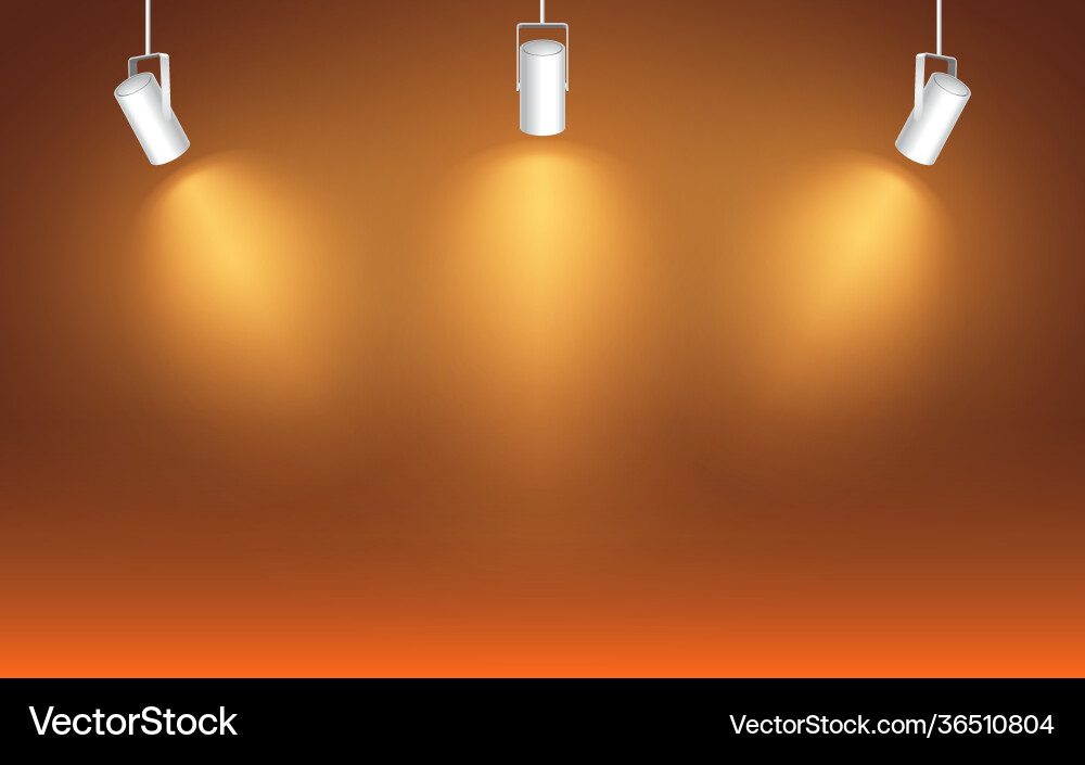 Spotlight on orange background light effect bright