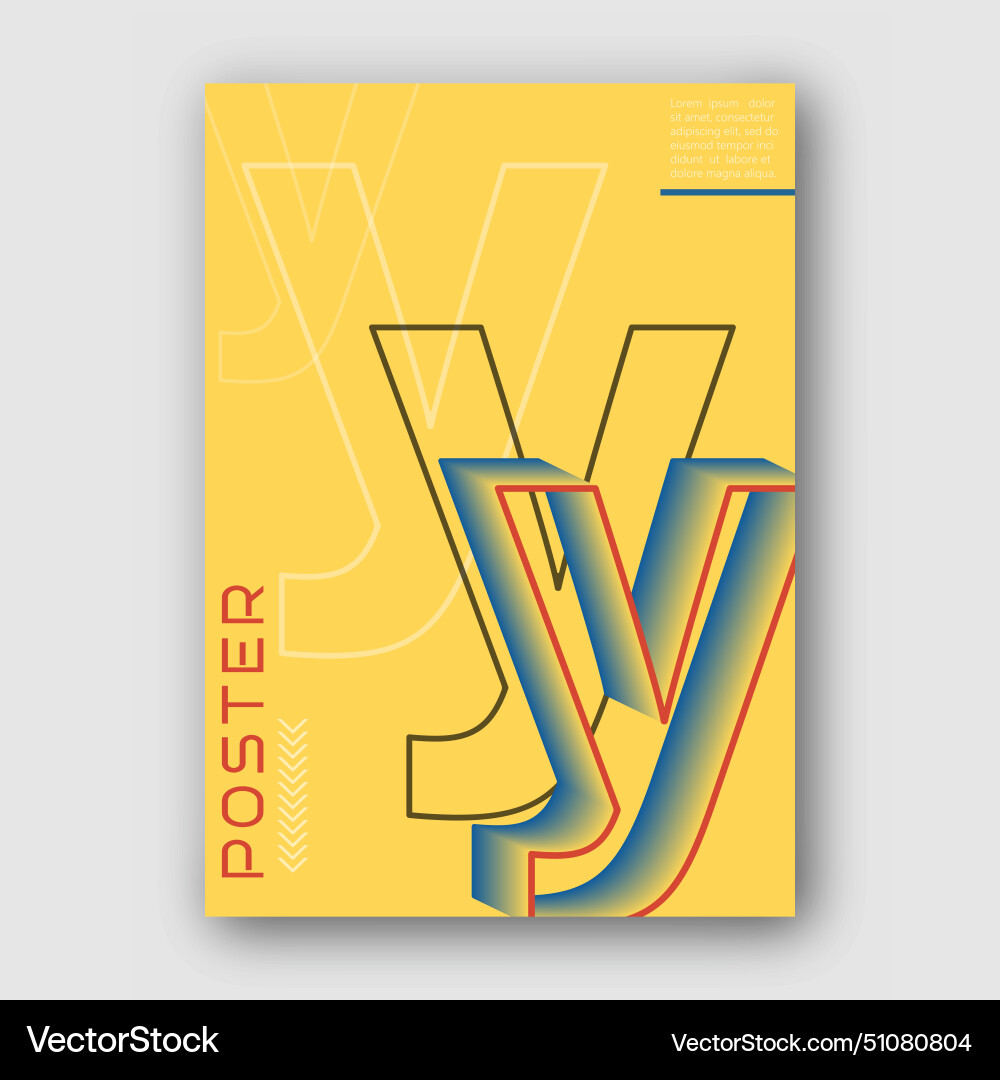 Stylized lowercase letter y template for poster Vector Image
