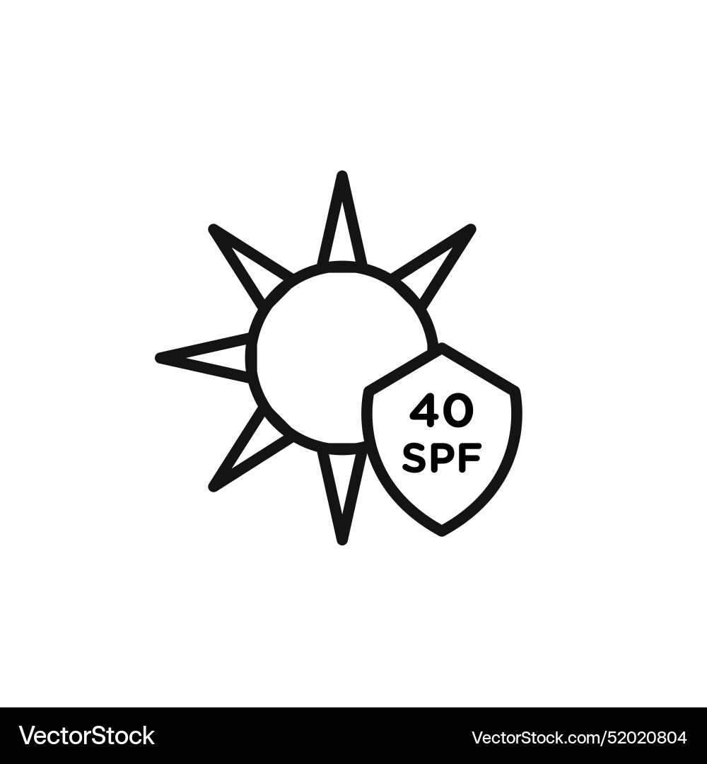 Sun protection factor 40 icon outline collection Vector Image