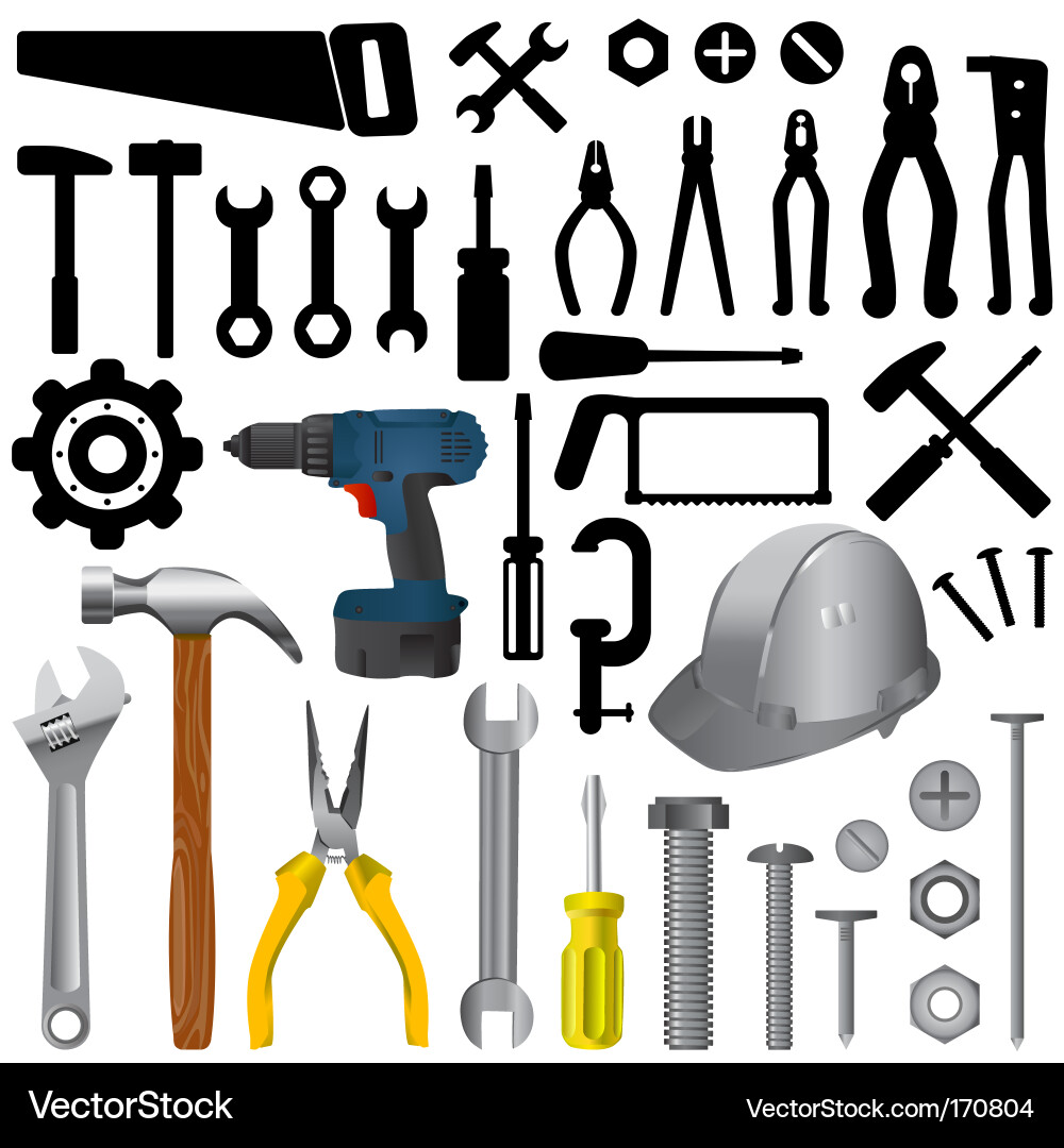 Tool set Royalty Free Vector Image - VectorStock