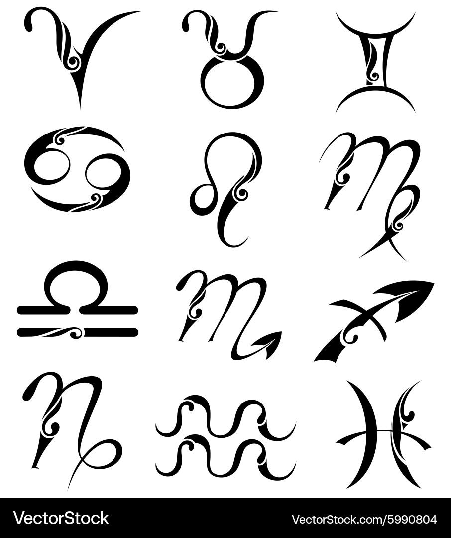 Zodiac Symbol Collection Royalty Free Vector Image