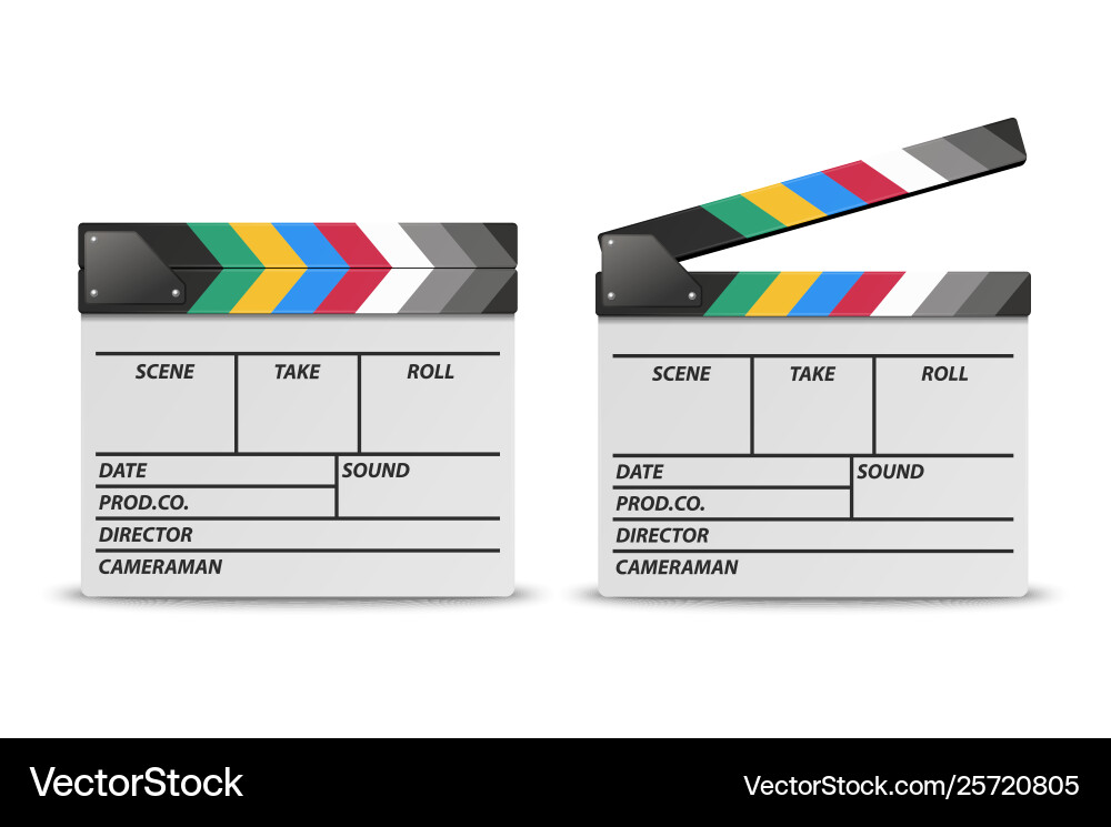3d realistic blank closed and opened movie Vector Image