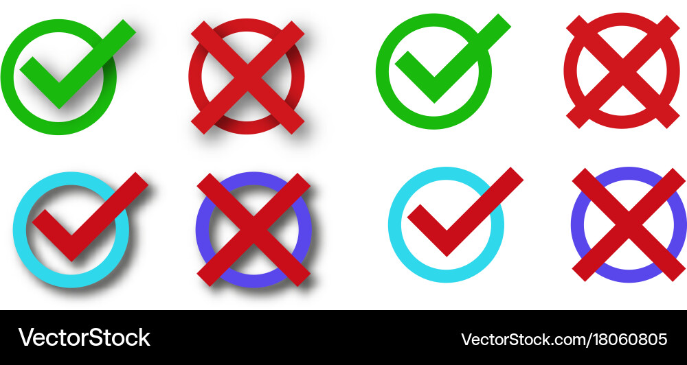 Check marks set Royalty Free Vector Image - VectorStock