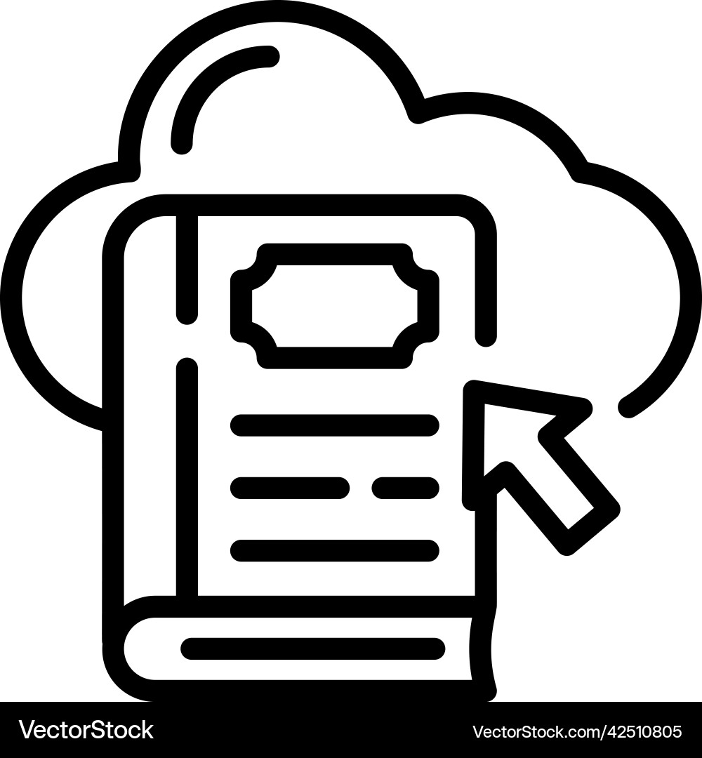 Cloud book Royalty Free Vector Image - VectorStock