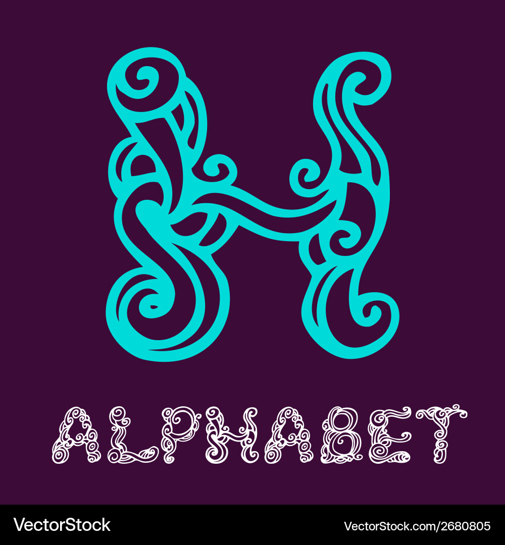 Doodle hand drawn sketch alphabet letter h Vector Image