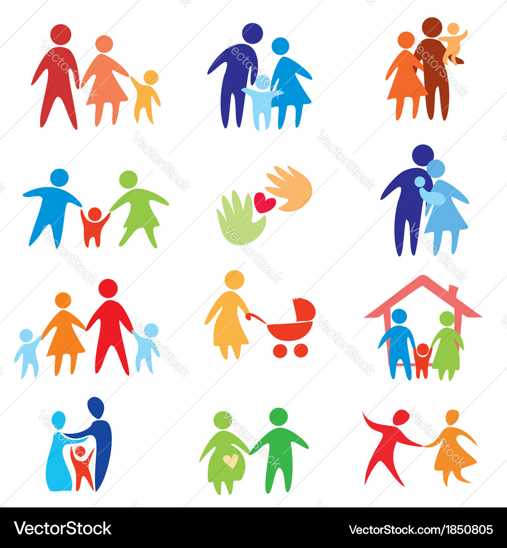 Family Icons - Diverse Relationships Royalty Free Vector