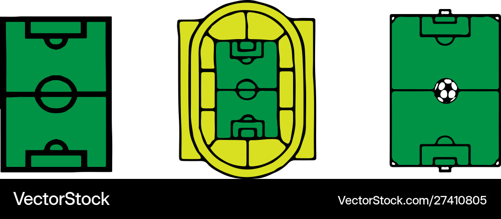Football field icon on white background Royalty Free Vector