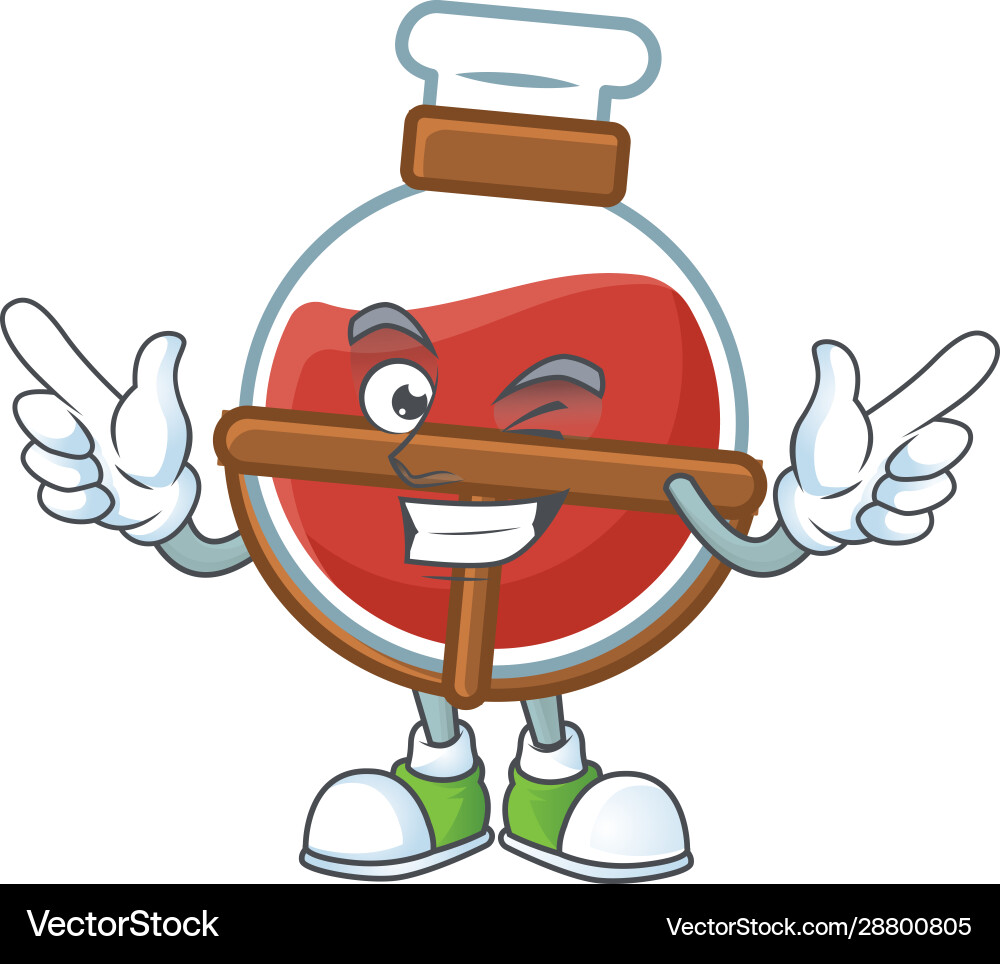 Funny face red potion cartoon character style Vector Image