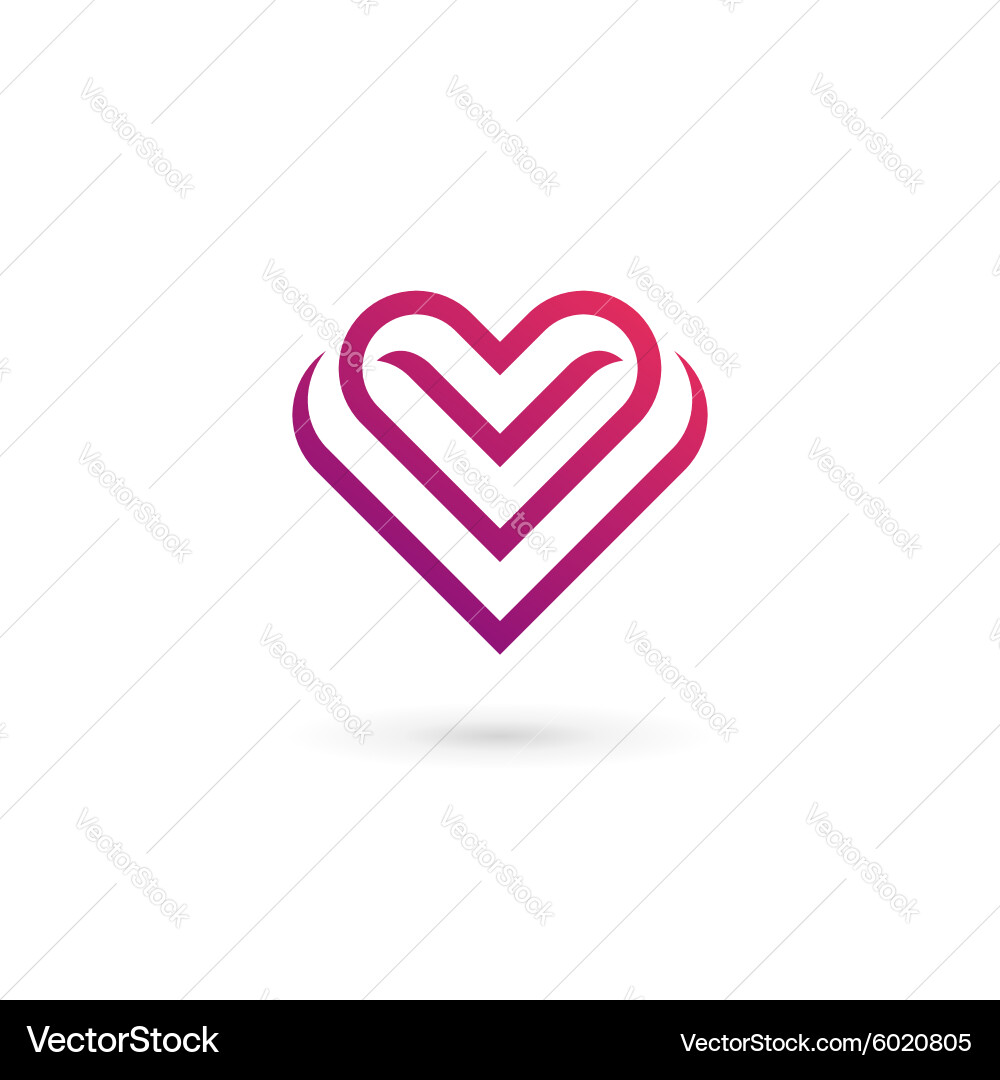 Heart symbol logo icon design template may be used
