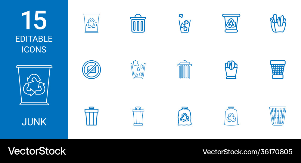Junk Icons Lizenzfreies Vektorbild - VectorStock