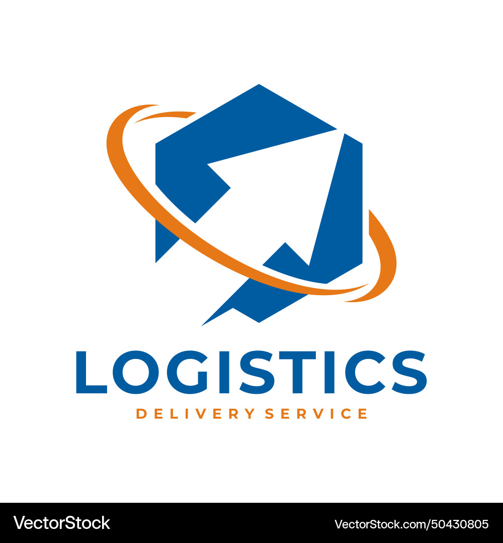 Logistic logo arrow design template Royalty Free Vector