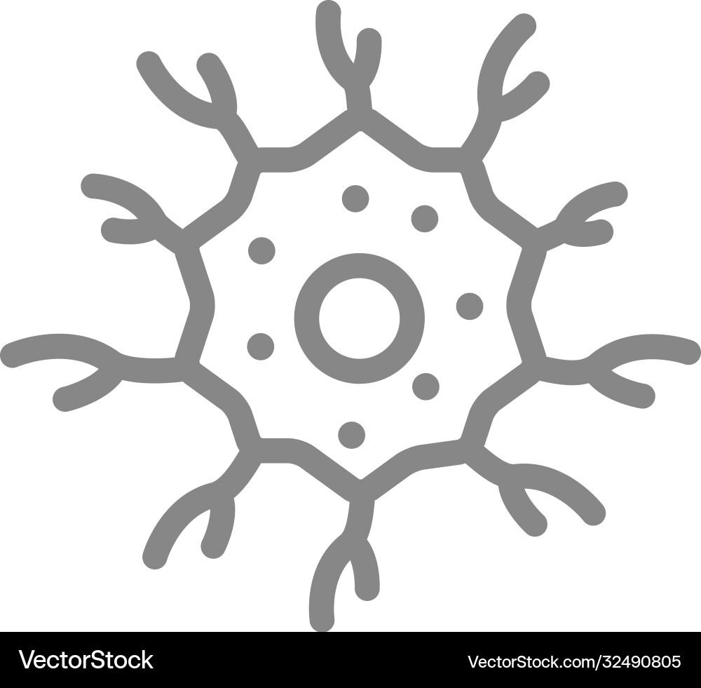 Neuron line icon healthy nerve cell symbol Vector Image