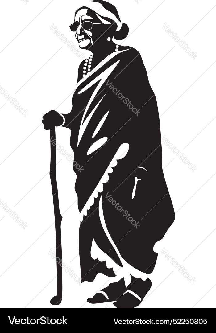 Retro elegance iconic black and white grandma Vector Image