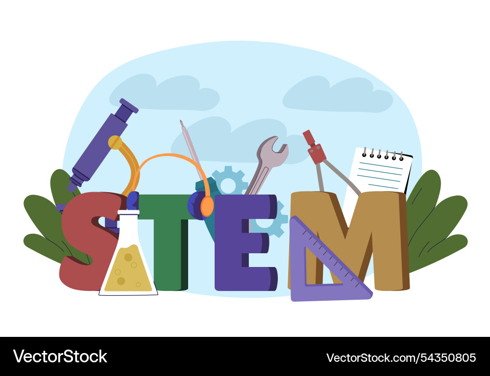 STEM Education Poster Royalty Free Vector Image