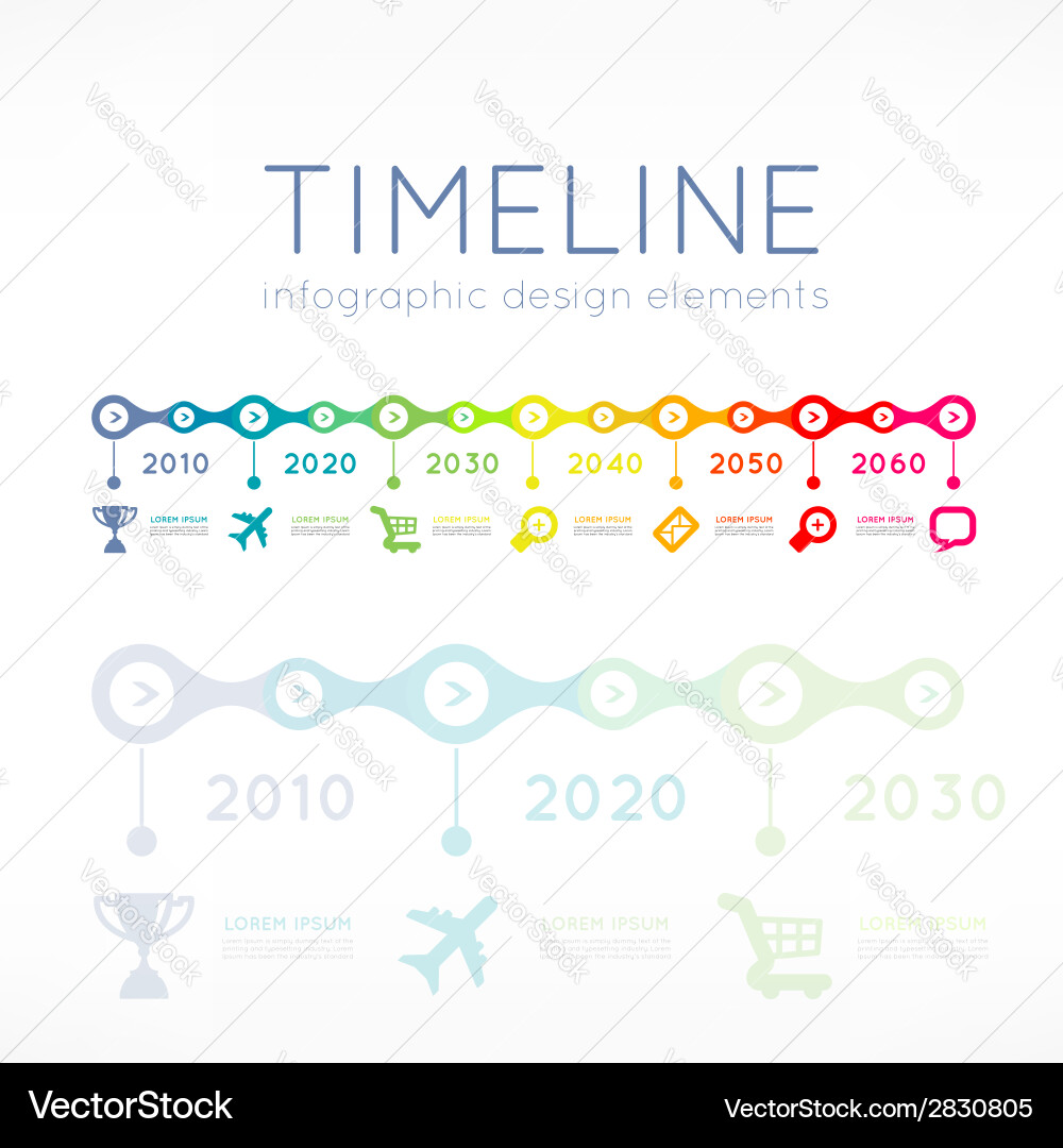 Timeline Chart Infographic Royalty Free Vector Image