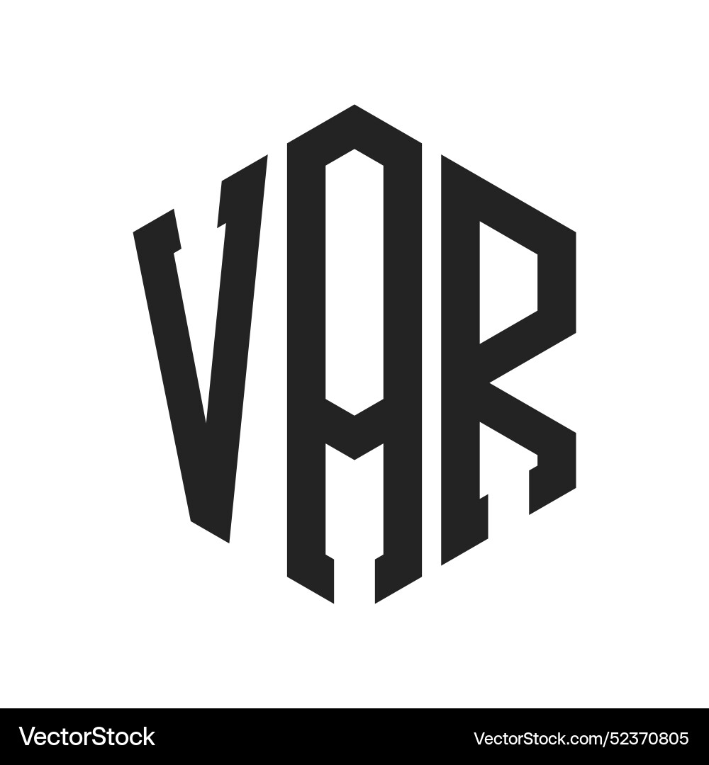 Var logo design initial letter monogram Royalty Free Vector