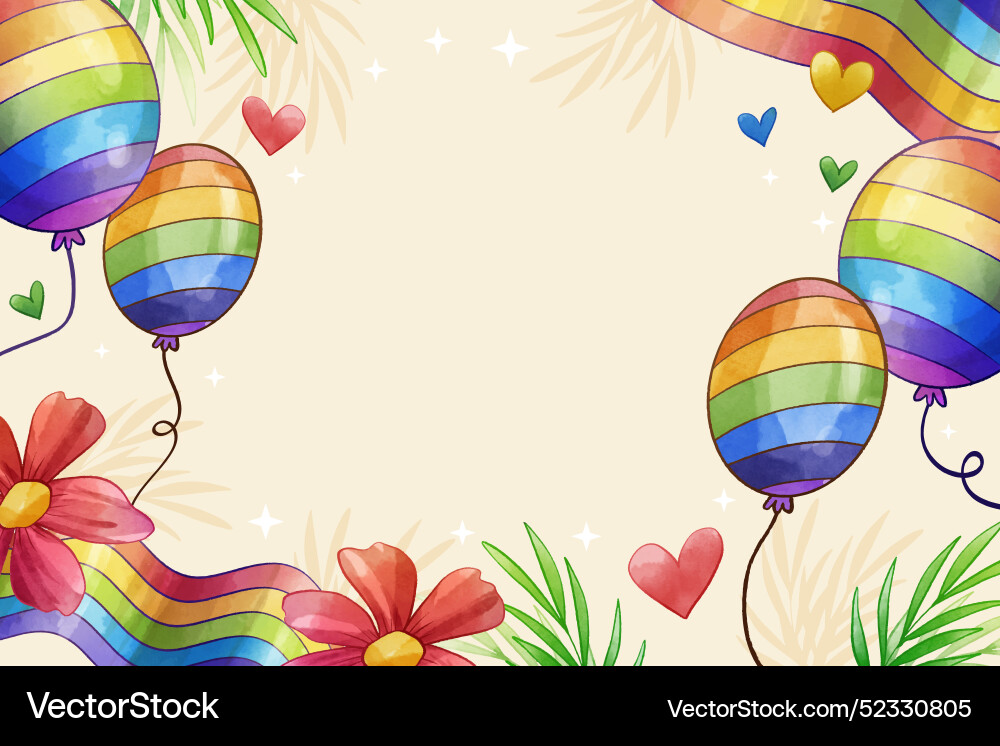 Watercolor pride month lgbt background Royalty Free Vector