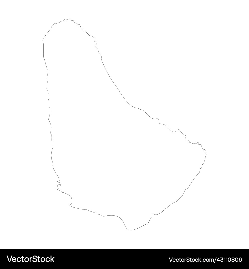 Barbados country map outline Royalty Free Vector Image