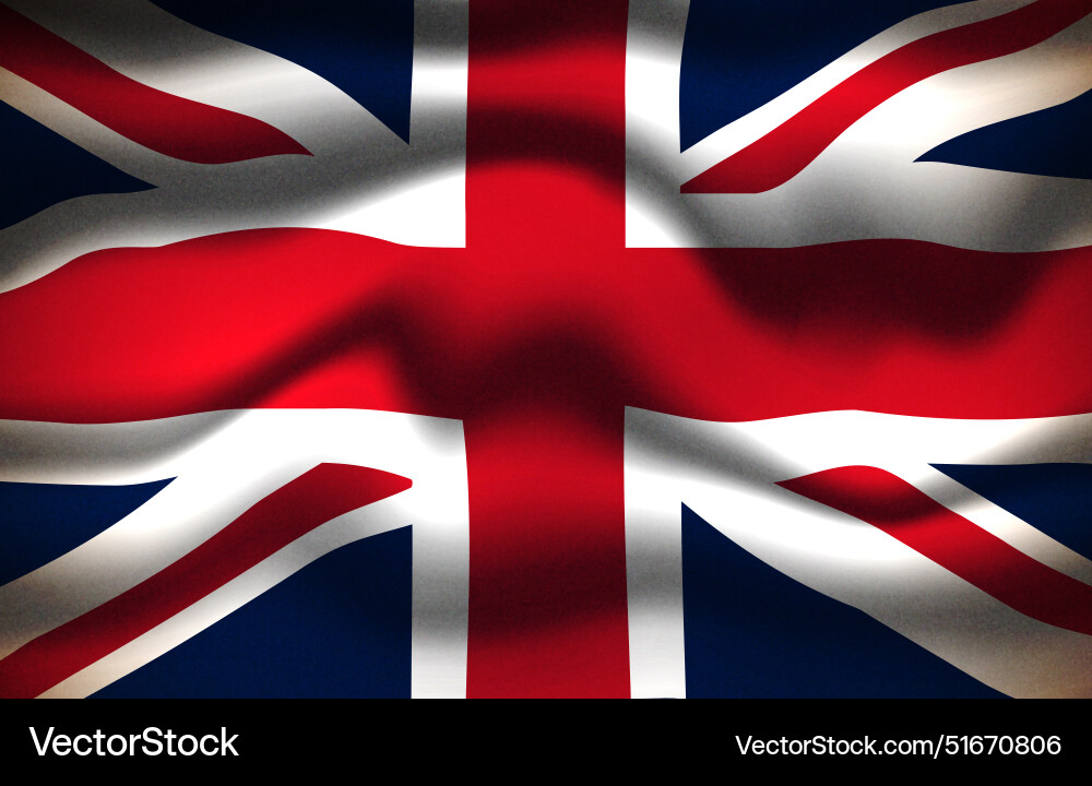 British flag fabric background with satin texture Vector Image
