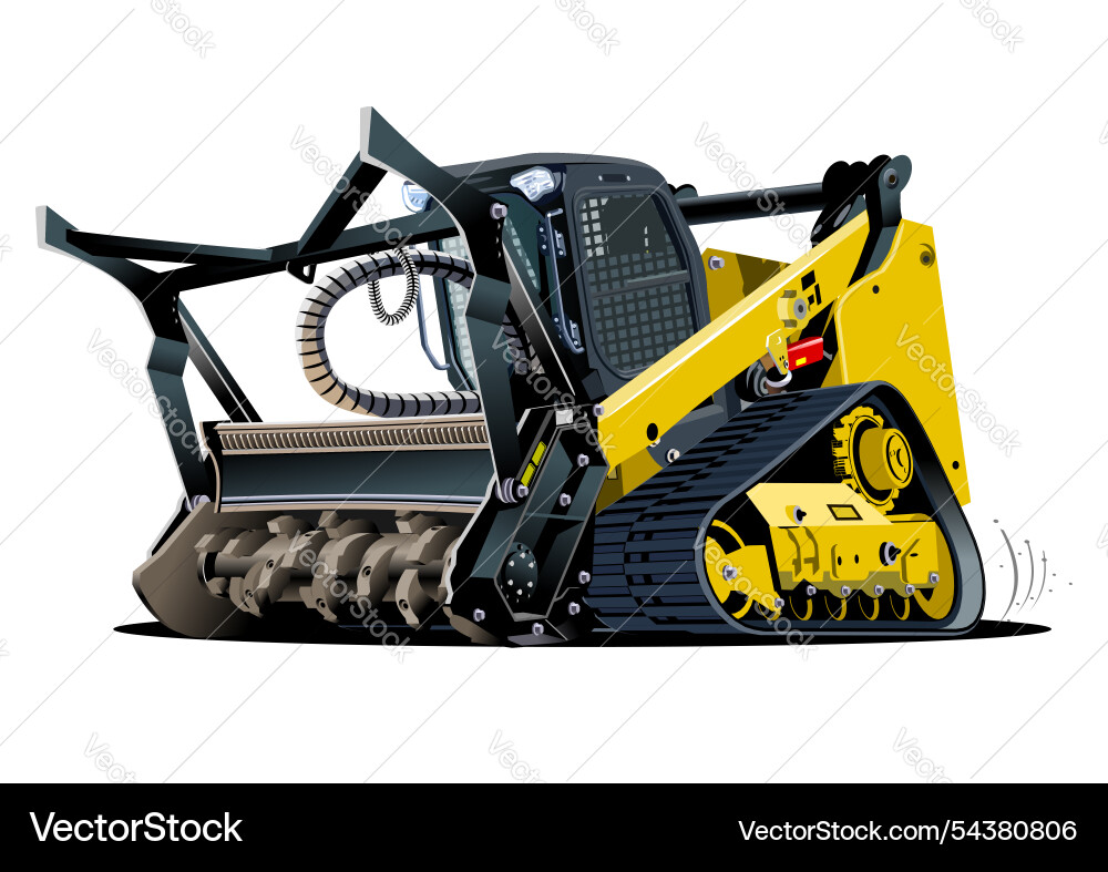 Cartoon land clearing mulcher Royalty Free Vector Image