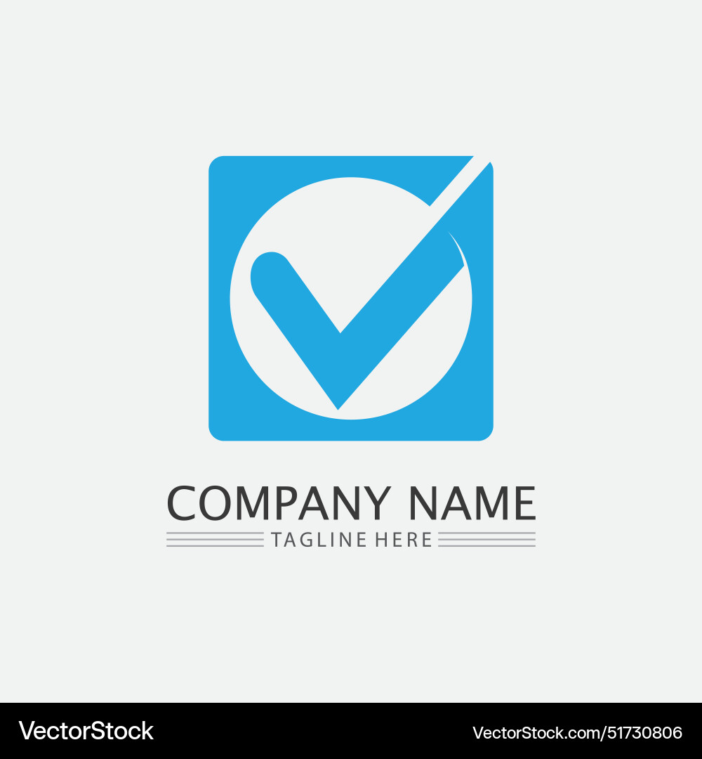 Checklist check mark logo or icon tick symbol Vector Image