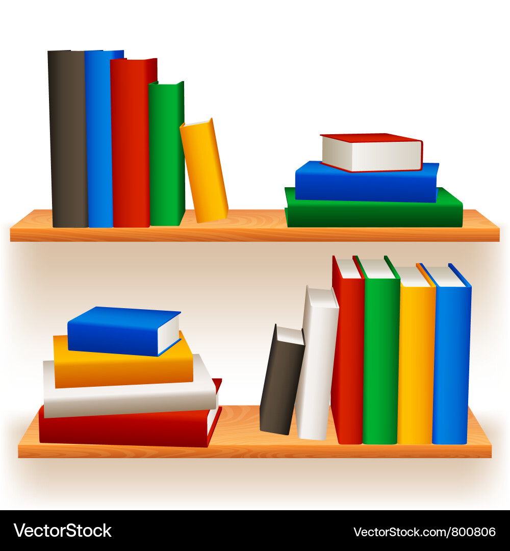Colorful Bookshelves Royalty Free Vector Image