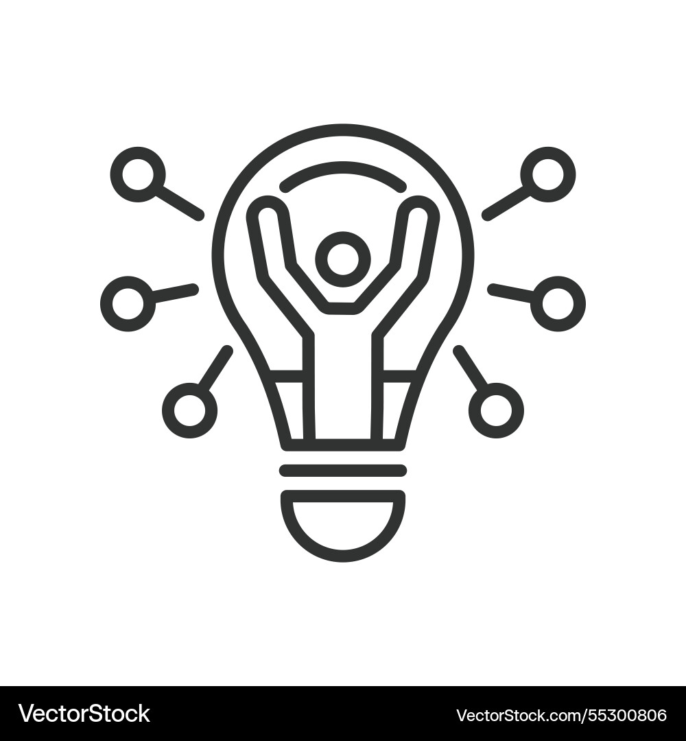 Creativity icon in line design Royalty Free Vector Image