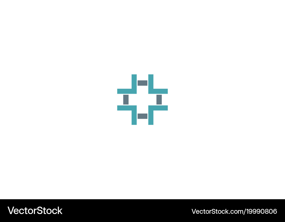 Cross plus geometry logo Royalty Free Vector Image
