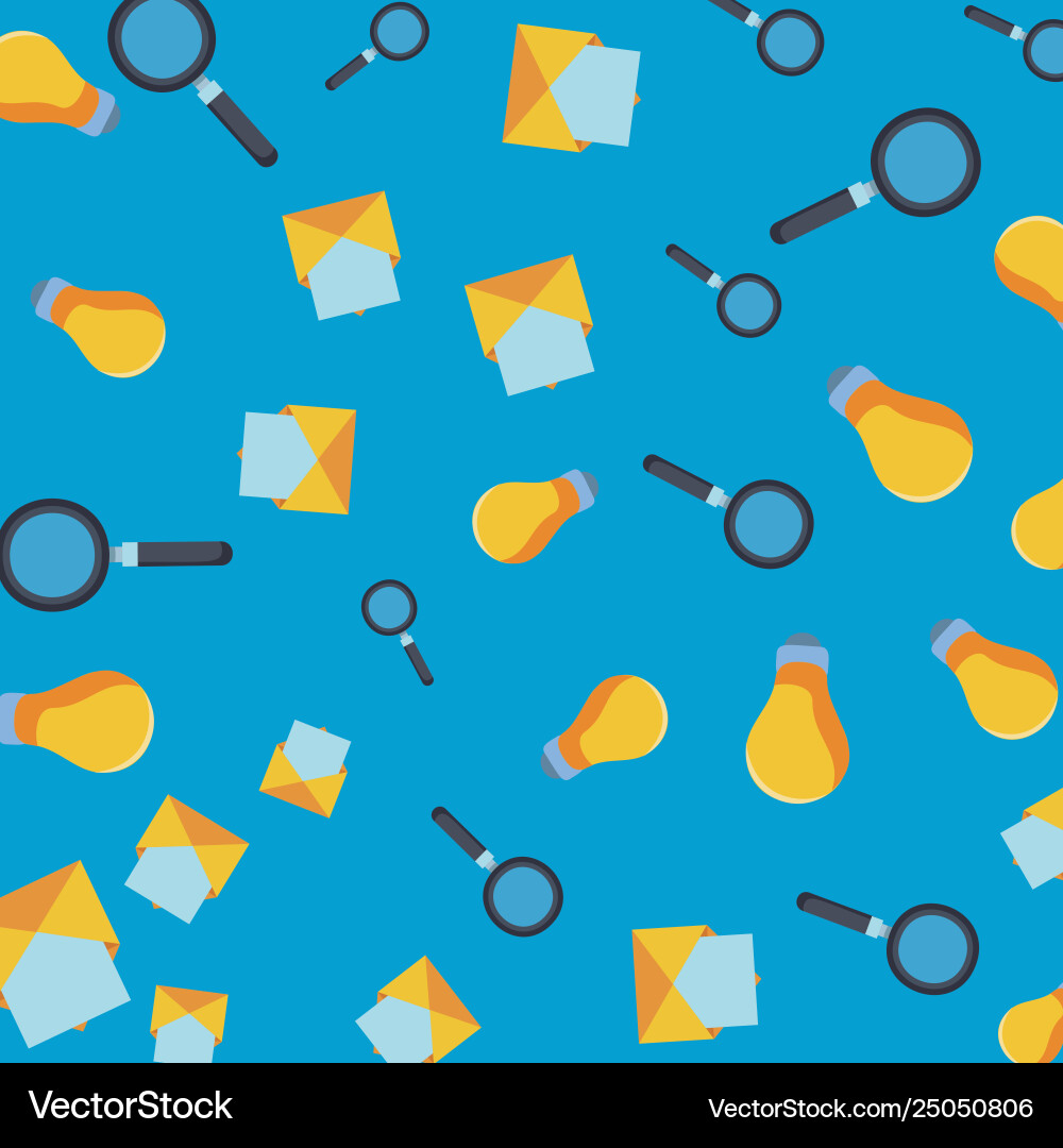 Email and bulb pattern background Royalty Free Vector Image