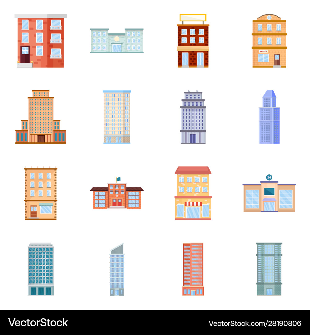 Facade and building logo Royalty Free Vector Image