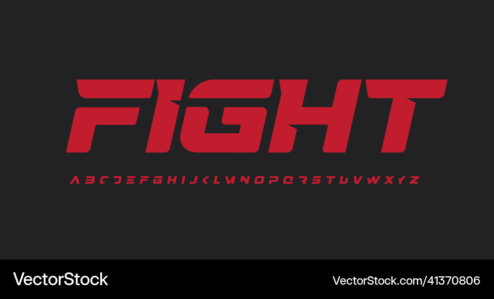 Fight font battle alphabet strike letters modern Vector Image