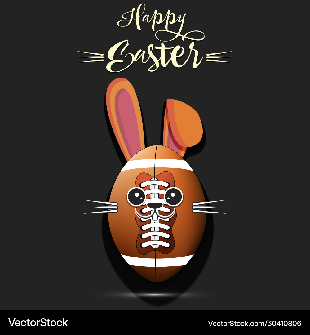 Happy easter football in shape a rabbit Royalty Free Vector