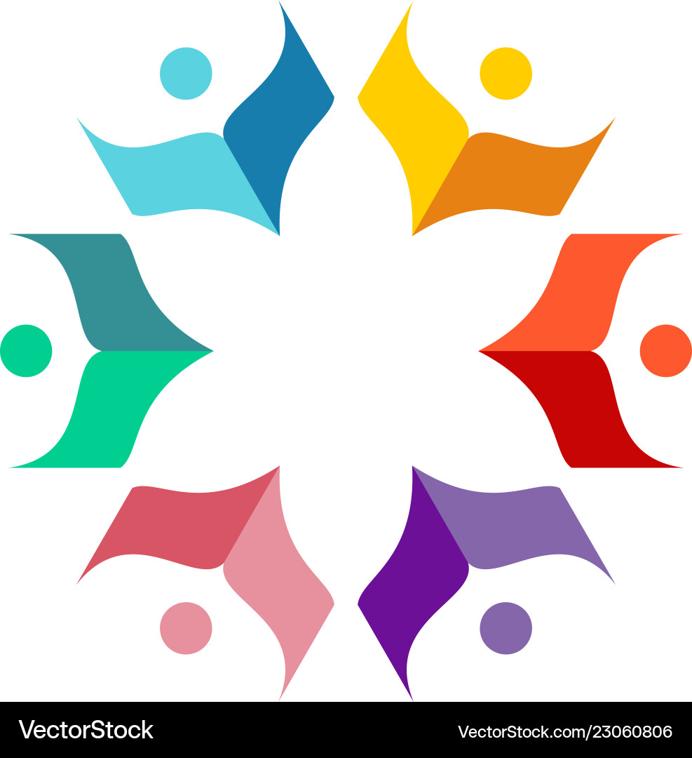 Kreis farbige Vielfalt Menschen Logo Lizenzfreier Vektor