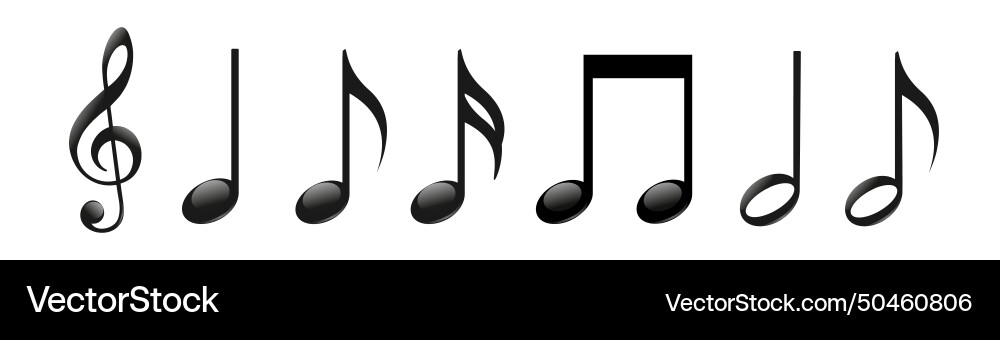 Music notes icon set musical note symbols Vector Image