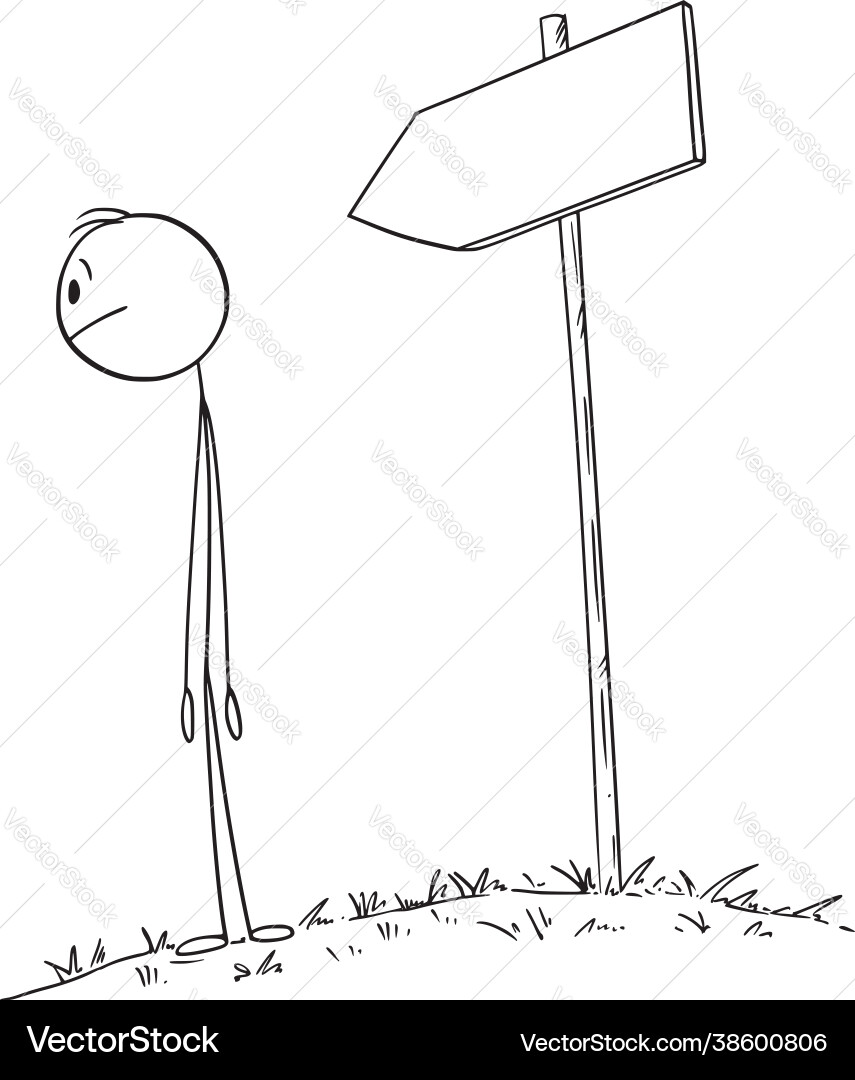 Person walking on path looking at future Vector Image