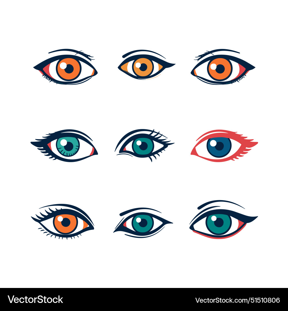 Set human eyes expressing various Royalty Free Vector Image