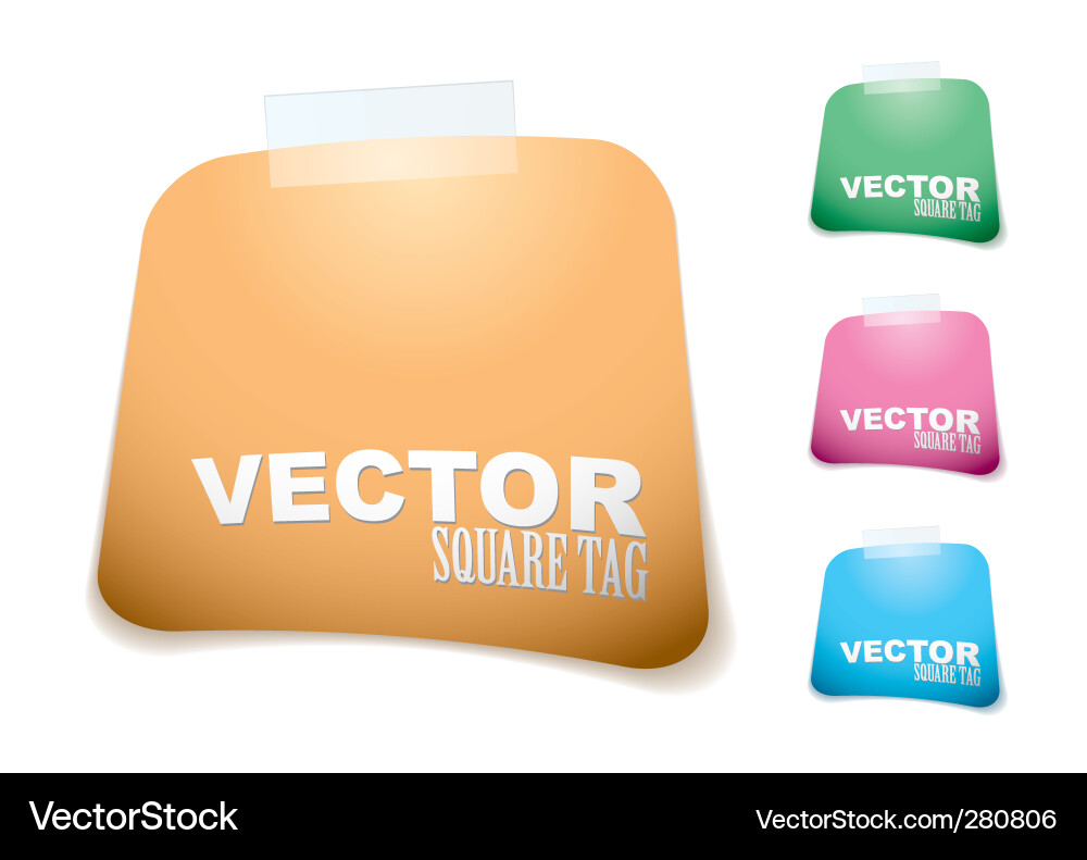 Square paper tag Royalty Free Vector Image - VectorStock