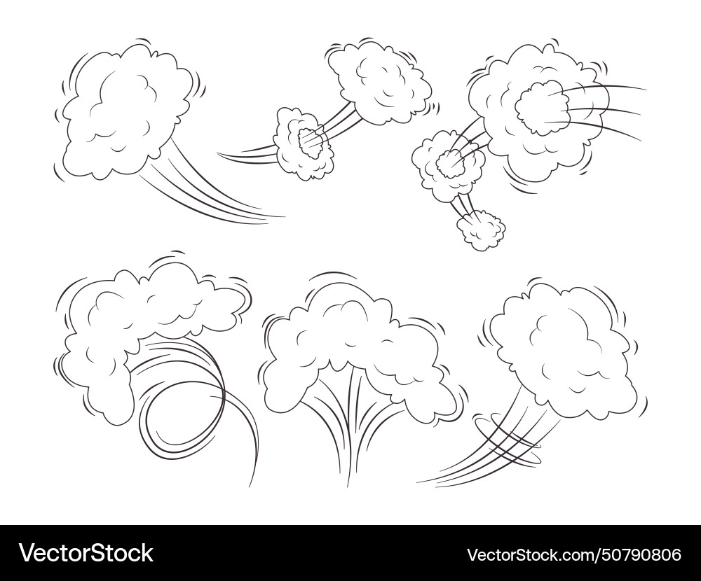White color air effect icon wind smoke blowing Vector Image