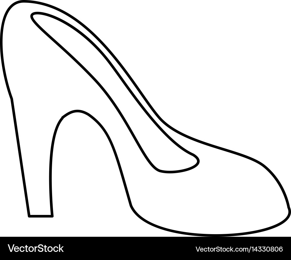 Women day high heel shoes thin line Royalty Free Vector