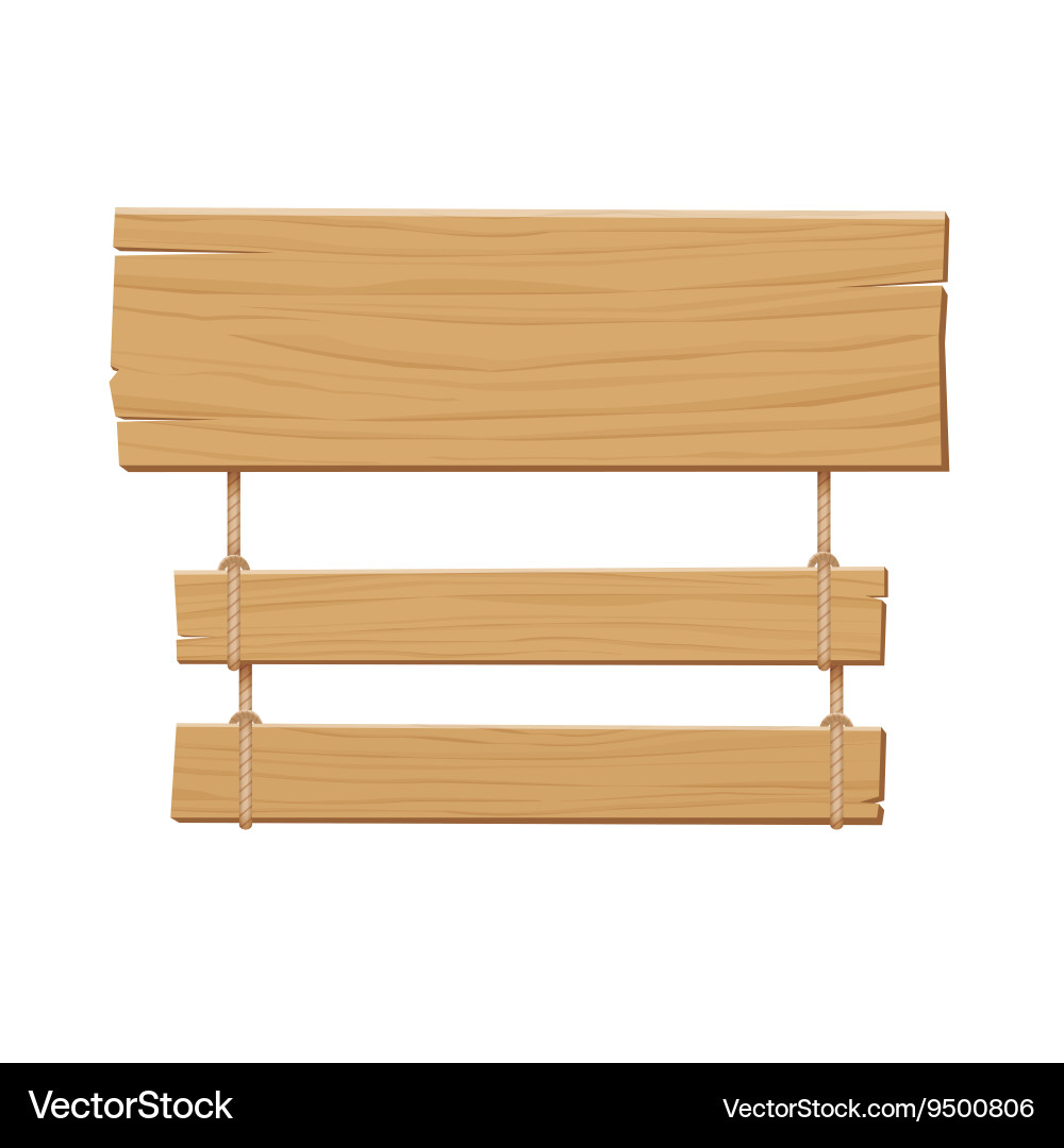 Wooden sign isolated on white background Vector Image