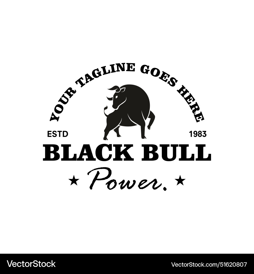 Bull vintage logo template Royalty Free Vector Image