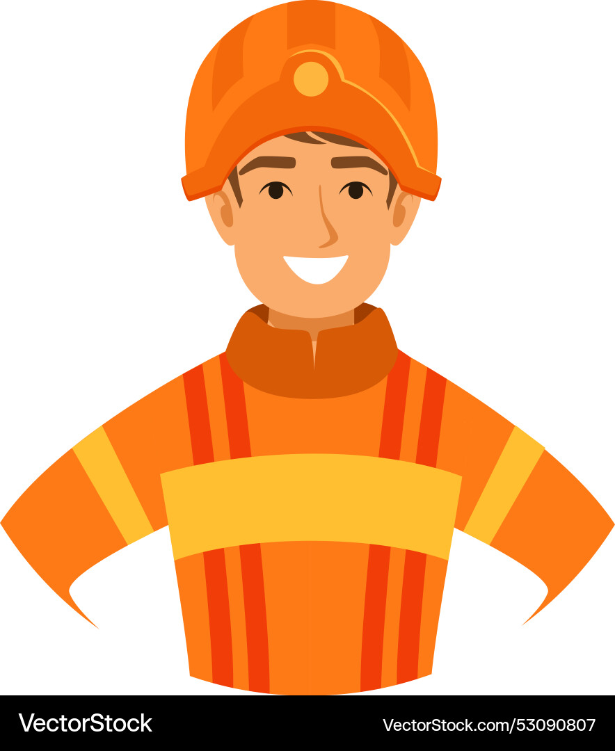 Cheerful Firefighter Cartoon Royalty Free Vector Image