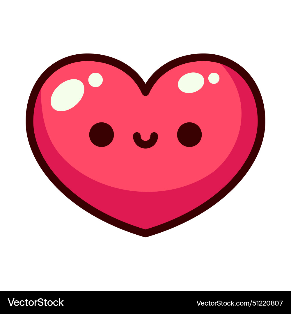 Cute heart icon in cartoon style Royalty Free Vector Image