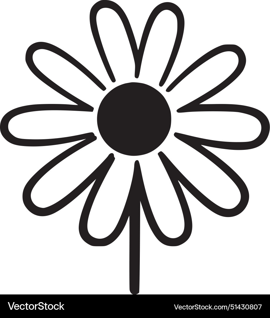 Daisy - minimalist and flat logo Royalty Free Vector Image