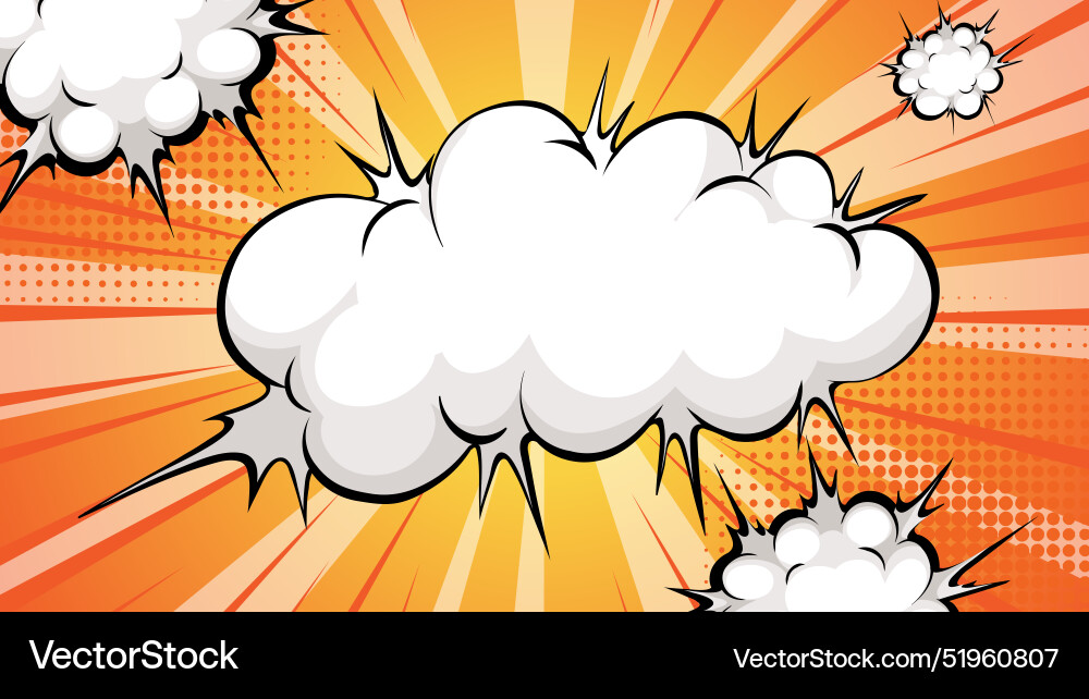 Dynamic comic clouds with vibrant background Vector Image
