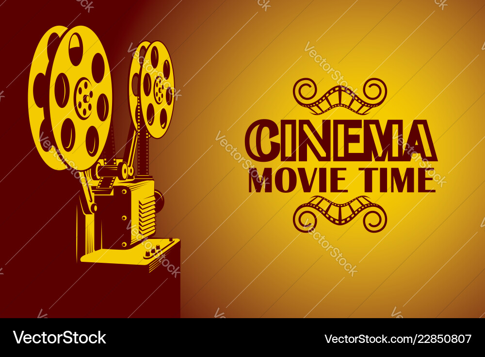 Film projector poster Royalty Free Vector Image