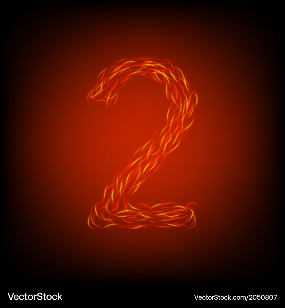 Fire number 2 Royalty Free Vector Image - VectorStock