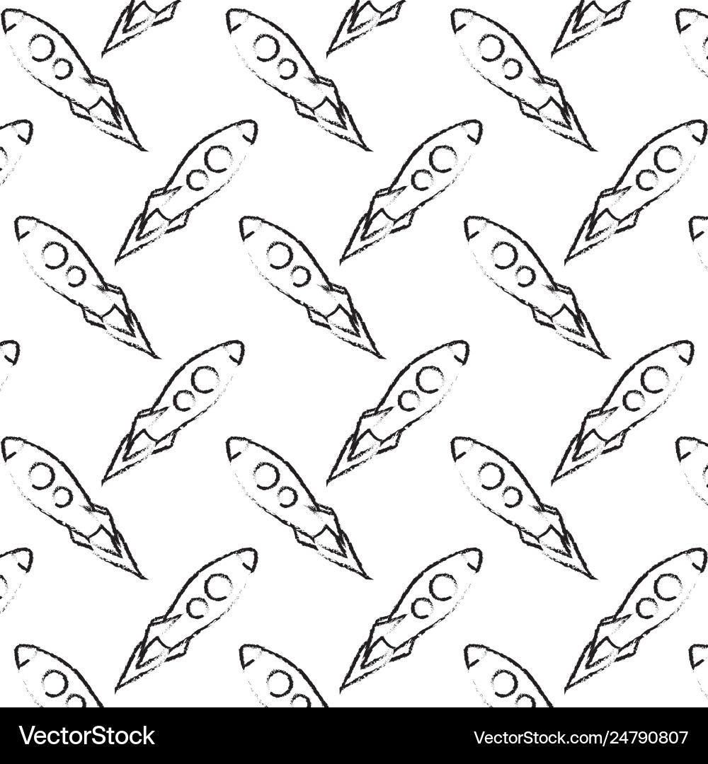Flying rocket launching creativity pattern design Vector Image