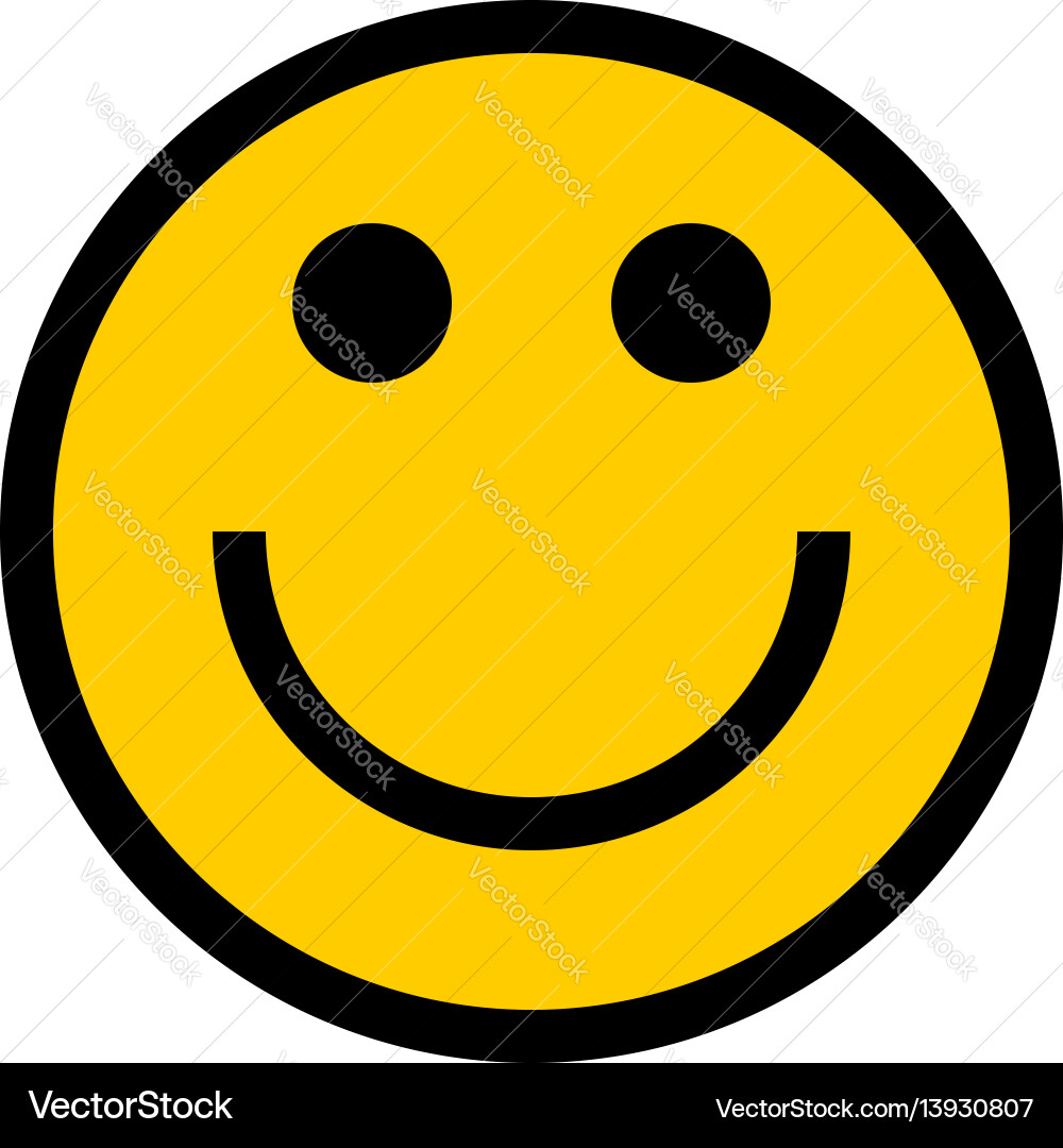 Happy smiley smiling face flat style Royalty Free Vector