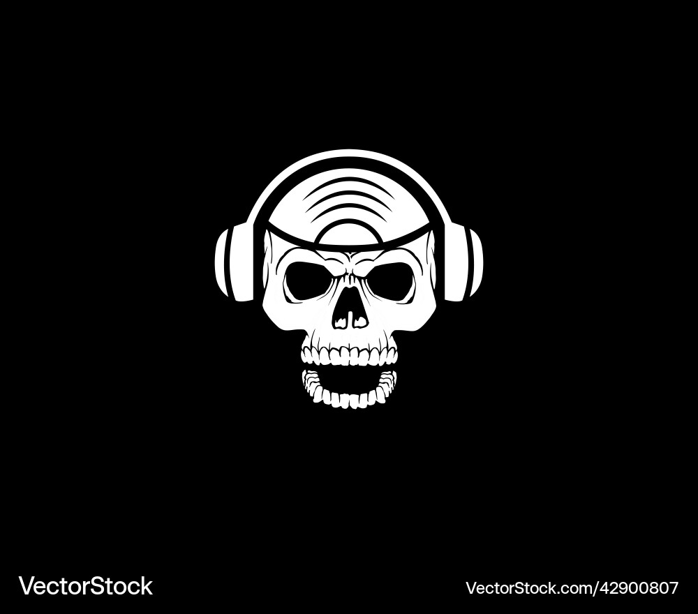 Human skull logo template design Royalty Free Vector Image